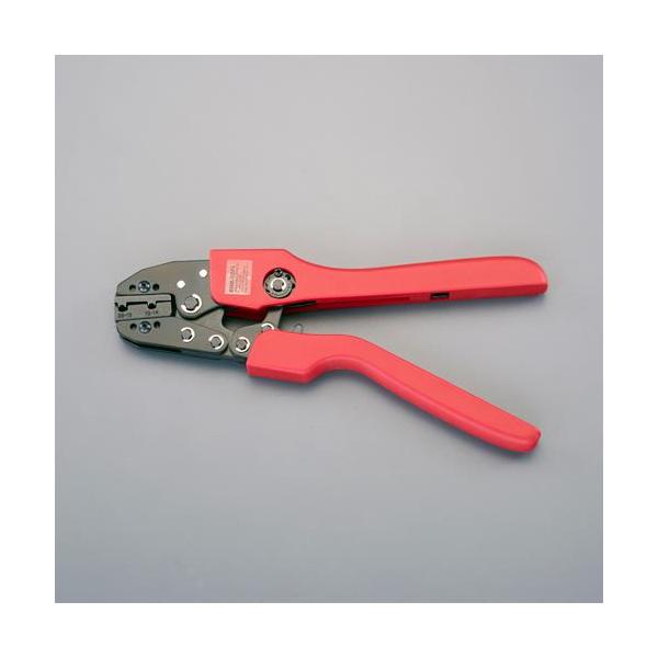 "●圧着範囲(mm2)…0.5-1.01.5-2.5●全長(mm)…260●重量(g)…600●材質…カーボンスチール+TPR●旗型端子用●ラチェット式のため軽い力で圧着できます。●グリップを最後まで握り込むとロックを解除できます。…電気工...