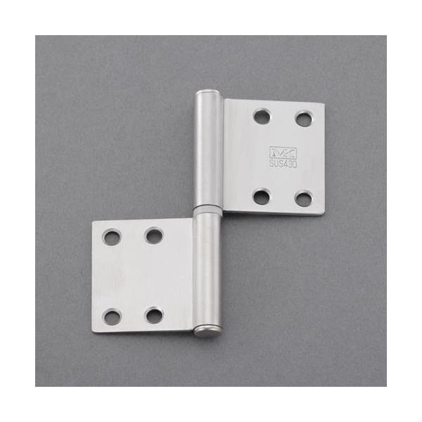 "●全長(mm)…102●幅(mm)…89●厚み(mm)…2.0●穴径(mm)…6mm●穴数…8●材質…ステンレス（SUS430）●ヘアーライン仕上げ●左右兼用●木ねじ付(3.5×25mm)…建築金物及び家具金物(スチール、木材)/家具用…"