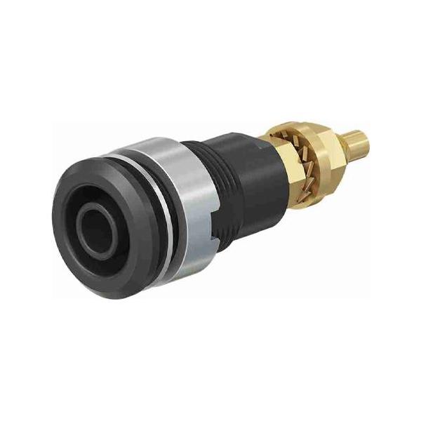 "●定格電流…32A●定格電圧…1000V、CAT III600V、CAT IV●取付穴径(mm)…&amp;phi;12.1●色…黒●適合プラグ…&amp;phi;4mm●接続…ボルトM4またははんだ穴●材質…真鍮(表面処理電気接点：Au...