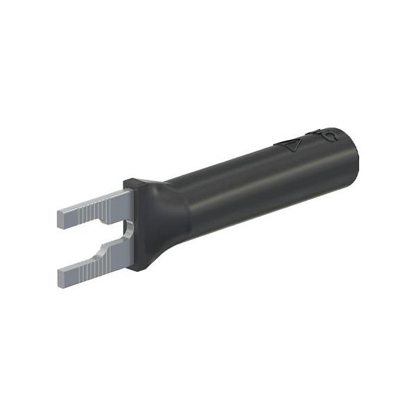 "●定格電流…20A●定格電圧…1000 V、CAT II●色…黒●適合プラグ…&amp;phi;4mm●全長…37mm●材質…真鍮製(表面処理：Ni、基材CuZn)●絶縁タイプ●ネジ端子接続用●IEC EN 61010-031に準拠●端子...