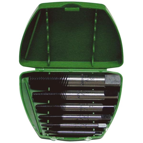 ●対応ボルトサイズ(mm)：3-24●対応ボルトサイズ(”)：1/8-1●重量(kg)：0.22●頑丈なクロームバナジウム製のスクリューエキストラクターセットです。●折れたボルトの中心に穴をあけて、適合するサイズのエキストラクターを反時計回...