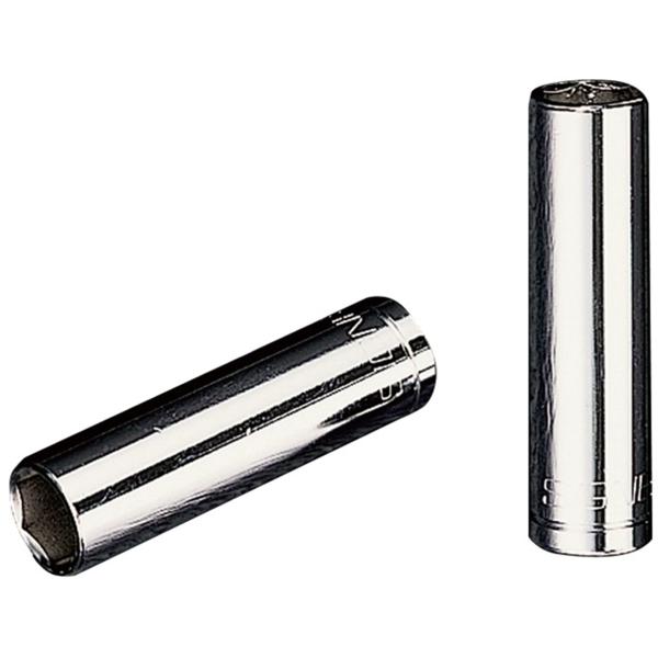 ●差込角(SQ)：1/4●サイズ(mm)：12●全長(L；mm)：49.5●先端部外径(D1；mm)：17●差込部外径(D2；mm)：17●ソケット深さ(T；mm)：26●ミラー仕上げのメッキが美しいディープソケット。●ボルトの貫通したナッ...