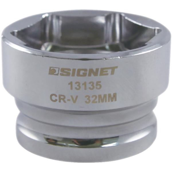 ●差込角(DR)：1/2●ソケット全長(L；mm)：28●サイズ(S；mm)：32●先端部外径(D1；mm)：42●差込部外径(D2；mm)：36●差込部深さ(T；mm)：8.5●質量(g)：152●材質：クロムバナジウム鋼●ミラー仕上げの...