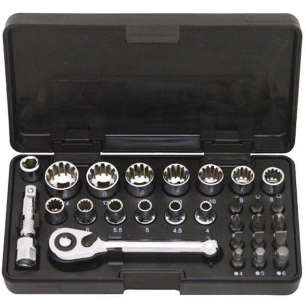 [ラチェットハンドル]●全長(L；mm)：96●ヘッド厚み(H；mm)：20/10●ヘッド厚み(T；mm)：10●ヘッド幅(D；mm)：20●スプラインタイプソケットは6角、12角、スクエア、スプライン、ヘクスローブ及びなめたボルト等、様々...