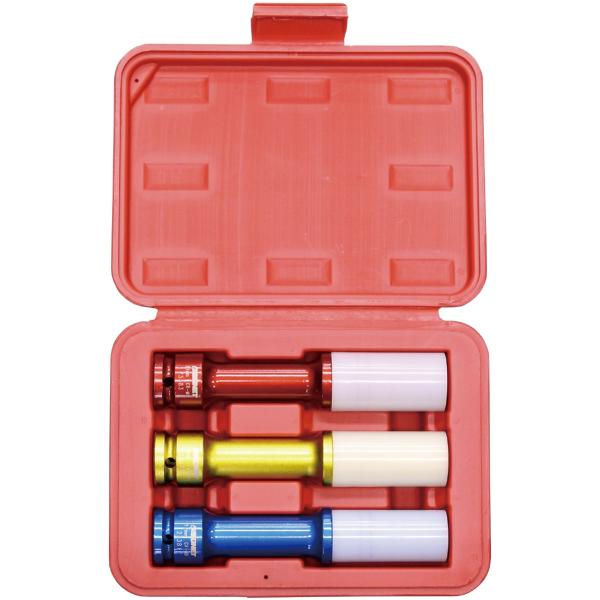 ●差込角(SQ)：1/2●適合するピン：23572(1/2DRインパクト用ピン5ケ)●適合するリング：23552(1/2DRインパクト用Oリング5ケ)●サイズ(mm)：17・19・21●全長(L；mm)：150●先端部ソケット外径(D1；m...