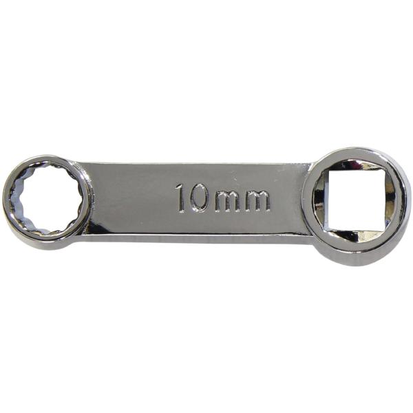 ●差込角(SQ)：3/8●材質：クロームバナジウム鋼●サイズ(mm)：10●有効長(mm)：50●トルクレンチに取り付けて使用します。●ソケットではどうしても締められない場所にあるボルト・ナットのトルク管理に大変便利なトルクアダプターです。...