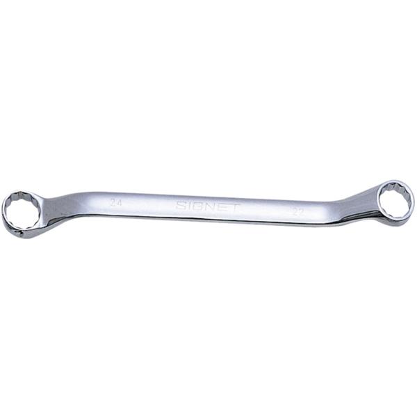 ●メガネ部オフセット角(°)：45●サイズ(mm)：11×13●全長(L；mm)：210●メガネ部幅(D1/D2；mm)：16.5/19.6●メガネ部厚み(A1/A2；mm)：6.5/8.4●ミラー仕上げのメッキが美しいメガネレンチ。※メイ...