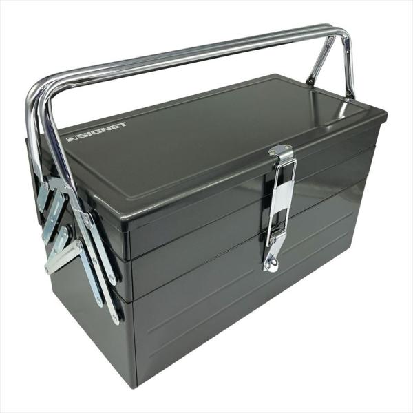 ●サイズ(mm)：W410×D200×H230●カラー：ブラック●材質：スチール●重量(kg)：5●高品質でリーズナブルを実現した両開きツールケースです。●持ち運びに便利で雑に扱っても壊れにくい耐久性抜群のボディーです。●工具の収納、運搬、...