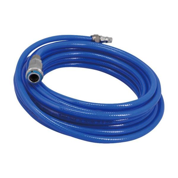 ●使用温度(℃)：-20〜60●最高使用圧力(Mpa)：1.4●材質：ポリウレタン(PU)●ソケット形状：20型●プラグ形状：20型●長さ(m)：10●内径(mm)：6.5●外径(mm)：10.0●エアーツールに必須のエアーホースです。●ホ...