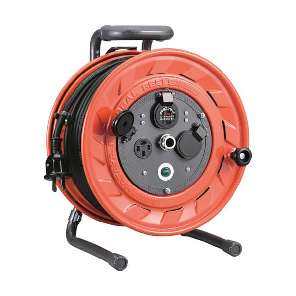 "●複数の機器を同時に使用できるので作業効率がアップします。<br>●油やホコリの侵入を防ぐコンセントキャップ付です。<br><br>●工場内、屋内の建築現場で使用する動力機器、三相200V電動工具など電...