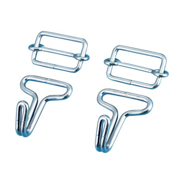 "●別売の多目的ゴムロープ（350030）専用のフック金具です。<br><br>●トラックの幌張り、荷物固定に。<br>●大型商品、貨物の荷くずれ防止に。<br><br>●フック(...