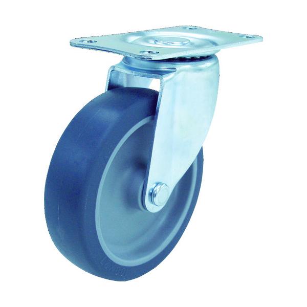 "●耐摩耗性に優れています。<br>●始動がスムーズです。<br>●床面を汚しにくいエラストマー車輪です。<br><br>●車輪径(mm)：100<br>●取付座A×B(mm)：1...