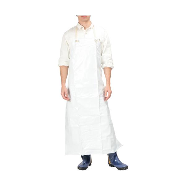 "●ターポリン生地に抗菌防臭加工を施した丈夫な胸付前掛けです。<br>●ビニールな ので、汚れても水洗いができお手入れがとても簡単です。<br>●付属の綾ひもで首、胴回りをお 好みの長さに調節してお使いいただけます。...
