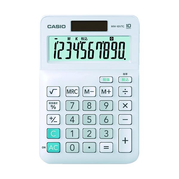 "●税計算機能付電卓です。<br>●表示が見やすい特大表示液晶です。<br><br>●スタンダード10桁ミニジャストタイプ電卓です<br><br>●桁数：10<br>●...