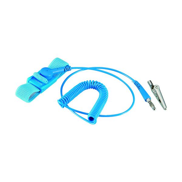 "●軟性のあるベルトを採用しています。<br>●リストバンドが白色の導電繊維となっています。<br><br>●静電気除去。<br><br>●コード有効長(m)：1.8<br&...