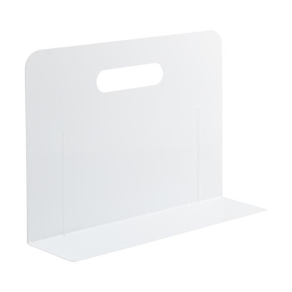 "●横長ファイルにも対応するワイドタイプです。<br>●倉庫内の備品棚の整理に最適です。<br><br>●ブックエンドに。<br><br>●色：白<br>●幅(mm)：...