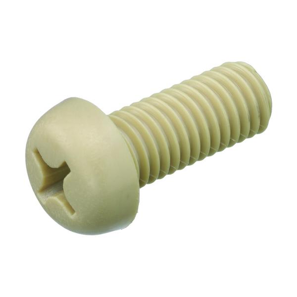 ●PPSは結晶性のスーパーエンジニアリングプラスチックです。<br>●ガラス繊維４０％で強化されているため強度はプラスチックねじの中でも高いです。<br>●また高い耐熱性、耐摩耗性、高温・多湿・高周波下で高度な電気特...