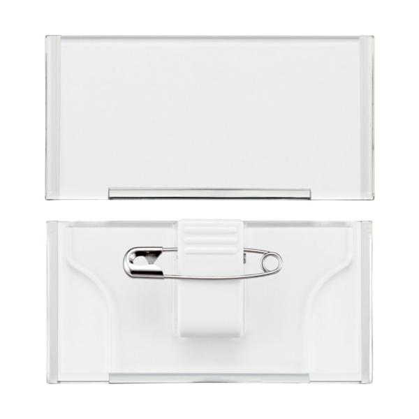 "●安全ピンとクリップの両用タイプです。<br>●上から抜き差しするので、中紙が落ちません。<br><br>●色：透明<br>●中紙サイズ(mm)幅：59<br>●中紙サイズ(mm...