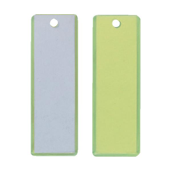 ●硬質塩化ビニール製の掛名札です。<br>●両面仕様<br><br>●工場、事務所の管理表示として。<br><br>●表示内容：無地<br>●取付仕様：上部φ4mm穴あ...