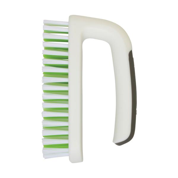 "●スポンジでは洗いにく場所の汚れ落としに使えます。<br>●握りやすく濡れても滑りにくいハンドルです。<br><br>●色：白/緑<br>●縦(mm)：107<br>●横(mm)...