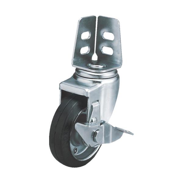 "●アングルへの取り付けが簡単にできます。<br>●走行性に優れたゴム車輪を使用しています。<br><br>●アングル式の棚や軽荷重機器運搬に。<br><br>●許容荷重(daN)...