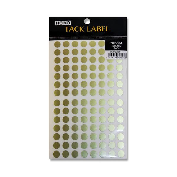 "●直径９ｍｍのシンプルな金色の丸いシールです。<br>●ちょっとしたアクセントや、他色と組み合わせて分類の目印などに。<br>●１００８枚入り（１１２枚×９シート）<br><br>●直径(m...