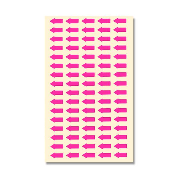 "●鮮やかな発色で視認性の高い蛍光色の矢印型シールです。<br>●POPなどでポイントを強調させたいときや、地図上の場所を示すのに便利です。<br><br>●縦(mm)：6<br>●横(mm)...