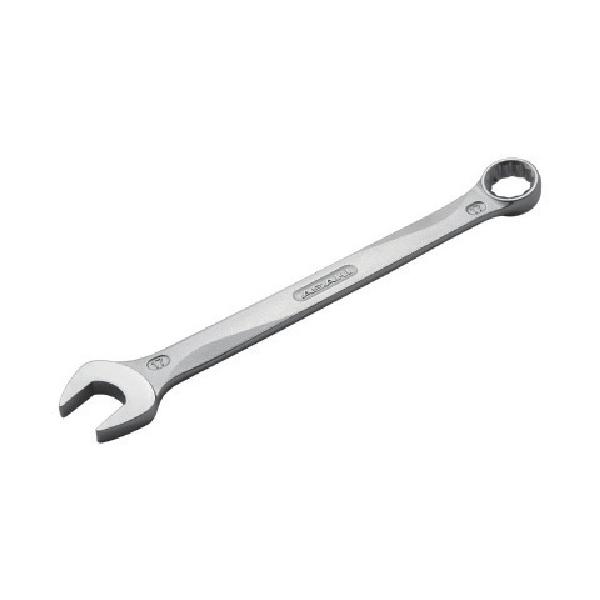 "●めがね部は、フラワー形状なので、ボルト・ナットを傷めず強い締結が可能です。<br>●本体ネック部分に曲面を付けることで作業者の手にしっかりフィットする機能性を実現しました。スパナの頭部はシャープなヤリ型形状です。<br...