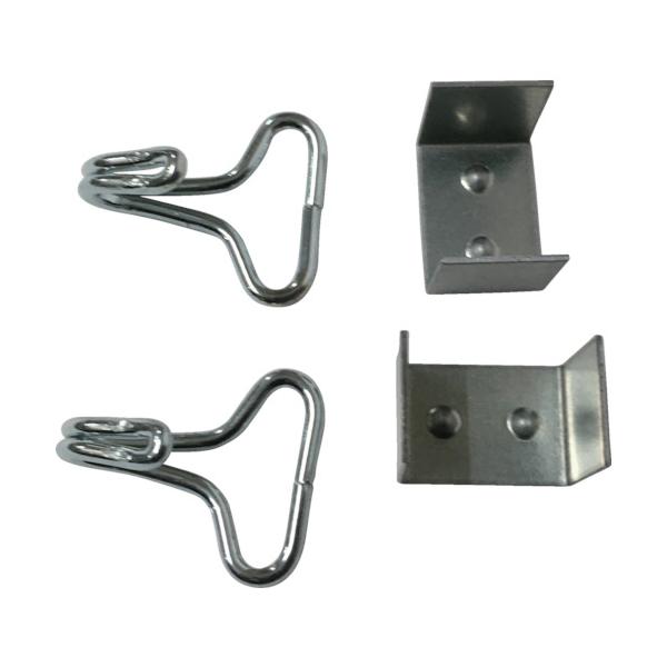 "●チューブゴムの先端に加工が出来ます。<br><br>●チューブゴムの先端金具。<br><br>●適合バンド幅(mm)：20<br>●セット内容：2本線カギフック×2、コノ字金具...