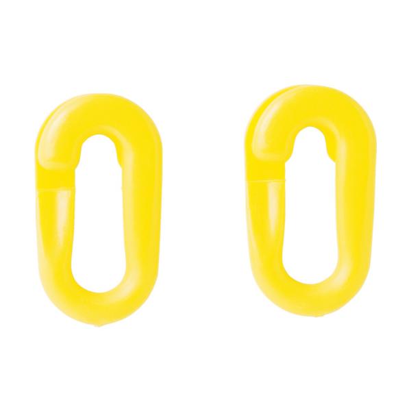 "●プラスチックチェーン同士をつなぐためのジョイントです。<br><br>●進入禁止区間の仕切りや、駐車場内での区画整理、人の誘導など。<br><br>●色：イエロー<br>●径(...