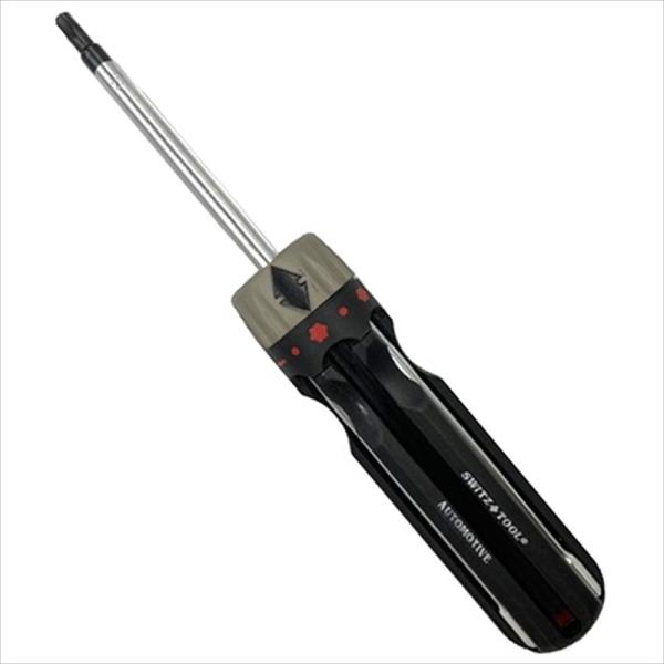 6種類のビットを内蔵・内部で交換できる便利機能ドライバーです。[用途]ネジ締め・緩め作業。[機能]バラさず内部で交換できる便利機能ドライバーです。ハンドル内に＋1・＋2・−6・いじり止付トルクス15・20・25の6種類のビットが内蔵されたド...