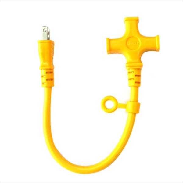 やわらかいカラーコードのショートタップです。[用途]15A・3ッ口・0.5mショートタップ。[機能]耐寒性に優れたやわらかい電線を使用した延長コードです。[仕様]●定格：15A・125V。●コンセント：2PX3ツ口。●色：黄。●電線サイズ：...