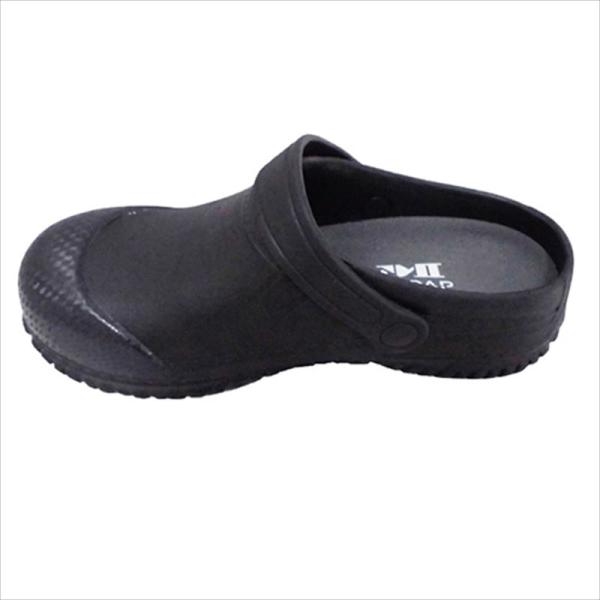 立体アーチサポートインソールを装備した疲労軽減ワークサンダルです。[用途]軽作業用サンダル。[機能]軽作業現場や立ち仕事、厨房用コックシューズとして最適です。立体アーチサポートインソール、耐滑ソール、つま先プロテクターを装備しています。[仕...