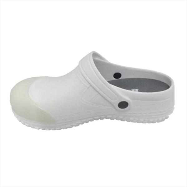 立体アーチサポートインソールを装備した疲労軽減ワークサンダルです。[用途]軽作業用サンダル。[機能]軽作業現場や立ち仕事、厨房用コックシューズとして最適です。立体アーチサポートインソール、耐滑ソール、つま先プロテクターを装備しています。[仕...