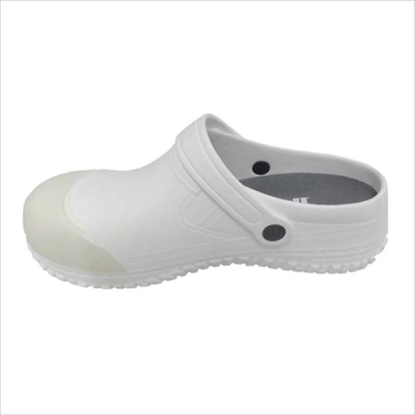 立体アーチサポートインソールを装備した疲労軽減ワークサンダルです。[用途]軽作業用サンダル。[機能]軽作業現場や立ち仕事、厨房用コックシューズとして最適です。立体アーチサポートインソール、耐滑ソール、つま先プロテクターを装備しています。[仕...