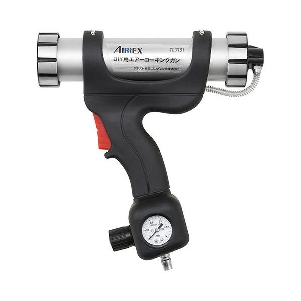 エアー駆動式のコーキングガンです。[用途]コーキング材(シーリング材)などの充填作業。[機能]手動式に比べ作業が楽です。ピタッと止まり、コーキング剤を無駄にしないエコ設計となっています。本体に圧力計・減圧弁が付属、手元で圧力調整が可能です。...