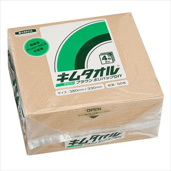 多量の拭き取りに最適な紙ウエスです。[用途]機械・部品・工具などに付着した油汚れの拭き取り、インク・塗料・薬液などの拭き取り。[機能]4枚重ね(ピンエンボス加工)の4つ折りタイプです。吸水、水拭きなどに最適です。[仕様]●色：ブラウン。●4...