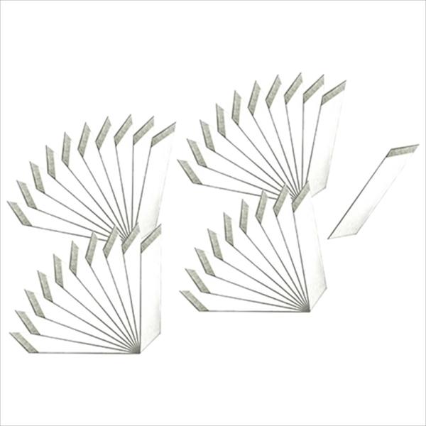 繊細な切り抜きが可能なデザインナイフ替刃です。[用途]D型用カッター替刃。[機能]刃先角度は45度です。[仕様]●入数：40枚。[材質]●刃：SKS-81炭素工具鋼。…