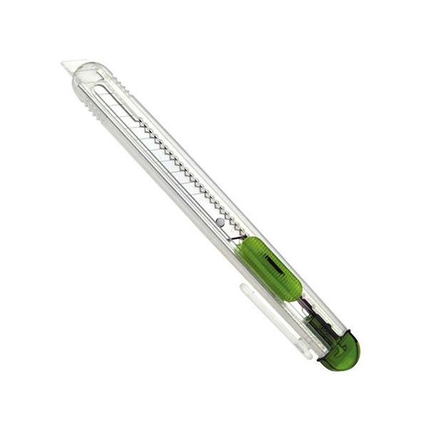 カッターA型スケルトングリーンです。[用途]事務作業等。[機能]透明感のあるスケルトンカラーです。金属フレーム入りで丈夫なボディーです。刃を裏返してセットすると左利き用として使用可能です。[仕様]●適合替刃：BA1P・BA-160・BA-1...