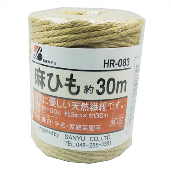 自然にやさしい天然繊維です。[用途]梱包・手芸・家庭菜園。[機能]いろいろな用途に使用できます。[仕様]●サイズ：約3mm×約30m。●重さ：約100g。[材質]●麻(天然繊維)。[注意事項]可燃物なので火のそばに置かないでください。…