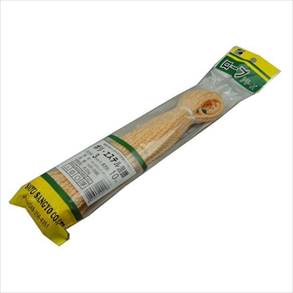 ポリエステル混撚のロープです。[用途]荷物の固定・梱包用。[機能]強度がありしなやかで作業性が良いです。[仕様]●サイズ(約)：太さ3mm×長さ10m。●使用目安：約20kg。[材質]●ポリエチレン。●ポリエステル。…