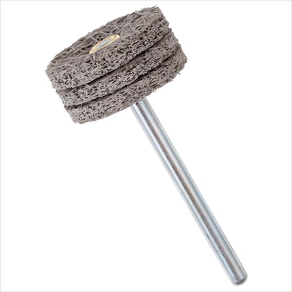 ミニルーター用のポリライトホイールです。[用途]酸化被膜やサビ取り、汚れ落とし、木材ケバ取り、ツヤ出し研磨、塗装前の面粗度調節。[機能]仕上げ用です。研磨用特殊繊維をフラップホイール形状に施した軸付き研磨ホイールを使用しています。[仕様]●...