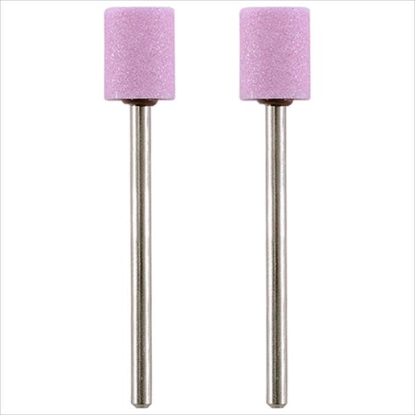 ミニルーター専用の軸付砥石です。[用途]鉄、アルミ、真鍮などの研削、研磨。[機能]WA砥石はしなやかさに富み、なめらかな研削が可能です。[仕様]●シャフト径：2.35mm。●形状：円柱径8mm×10mm。●2本入。●適合機種：No.2851...