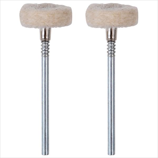 ミニルーター専用のバフです。[用途]金属、宝石、ガラスの超仕上げ、みがき、つやだし(要研磨剤)。[機能]金属の狭い箇所のつやだしに最適なバフです。[仕様]●シャフト径：2.35mm。●形状：ディスク型。●2本入。●適合機種：No.28511...