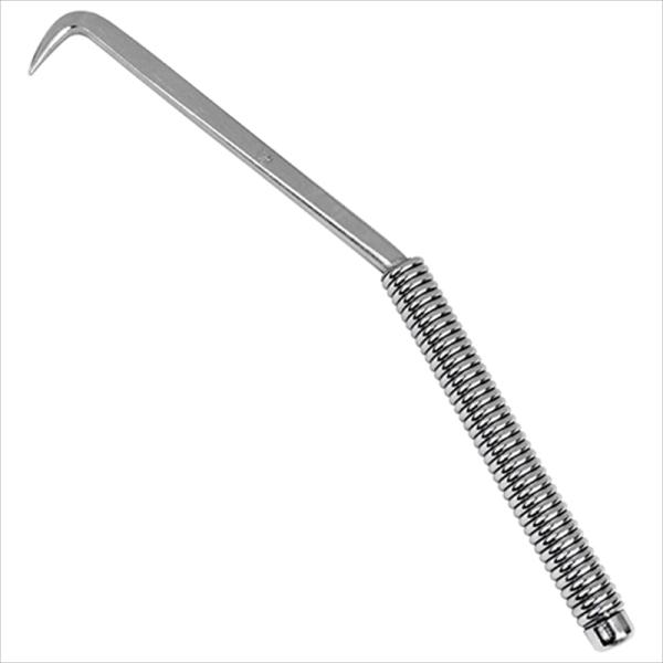 針金や番線を使って結束する際に使用する鉄筋工具です。[用途]結束線、番線の締め付け作業。[機能]柄はバネで握りやすくなっています。[仕様]●全長：265mm。●ニッケルメッキ仕上。[材質]●本体：炭素鋼。●柄：炭素鋼。[注意事項]先端が鋭角...