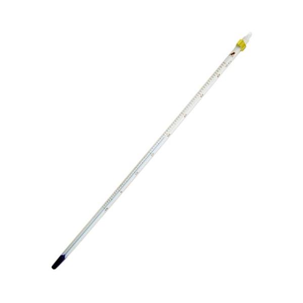 アルコール液は見やすく読み取りやすくなっています。[用途]気温、水温、地温、料理等に使える温度計。[機能]転がり防止ゴム付です。シンプルな包装で低価格を実現しました。[仕様]●本体サイズ：6mm径×300mm。●重量：21g。●精度：±1度...