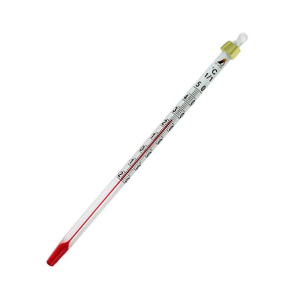 アルコール液は見やすく読み取りやすくなっています。[用途]気温、水温、地温、料理等に使える温度計。[機能]転がり防止ゴム付です。シンプルな包装で低価格を実現しました。[仕様]●本体サイズ：6mm径×153mm。●重量：11g。●精度：±1度...