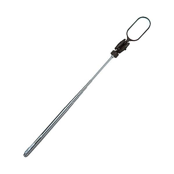 柄は、伸縮しますので、背面や狭い場所など、見えにくい場所も鏡に映して簡単に見る事ができます。[用途]見えにくい、狭い所の点検・観察に使用する鏡。[機能]鏡の角度を自由に変える事ができます。鏡は2倍に拡大して写します。[仕様]●鏡(楕円型)：...