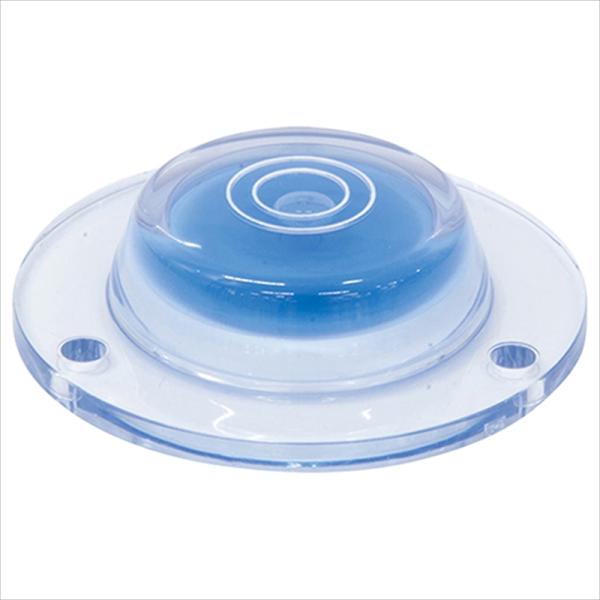 ブルーアイに丸型が登場しました。[用途]水平の確認。[機能]液を青色に、気泡管枠を白色にすることで、視認性が向上しました。M3ネジ対応の取り付け穴付です。[仕様]●精度±2.5mm/m＝±0.1432度以内。●感度0.5mm/m＝0.028...