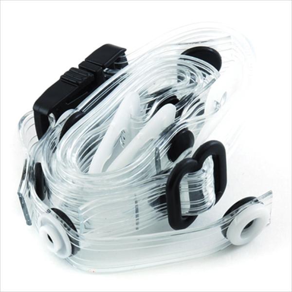 透明ビニールタイプのあご紐一式です。[用途]ヘルメット用透明アゴ紐。[機能]あご紐による日焼けを防ぎます。ワンタッチ式です。[仕様]●12mm幅。[材質]●紐：塩化ビニ-ル。●取り付け部：樹脂製。…